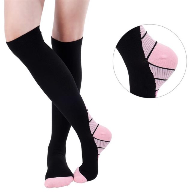 Elastic Compression Socks with Thickened Heel